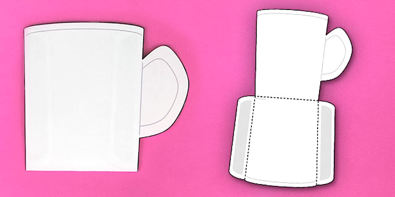 Interactive Mug-Shaped Pocket Visual Aid Template - Twinkl