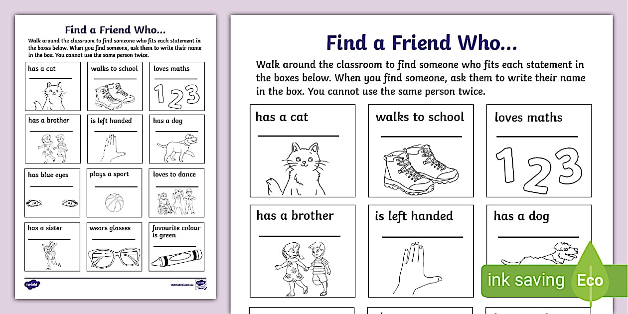 Find a Friend (teacher made) - Twinkl
