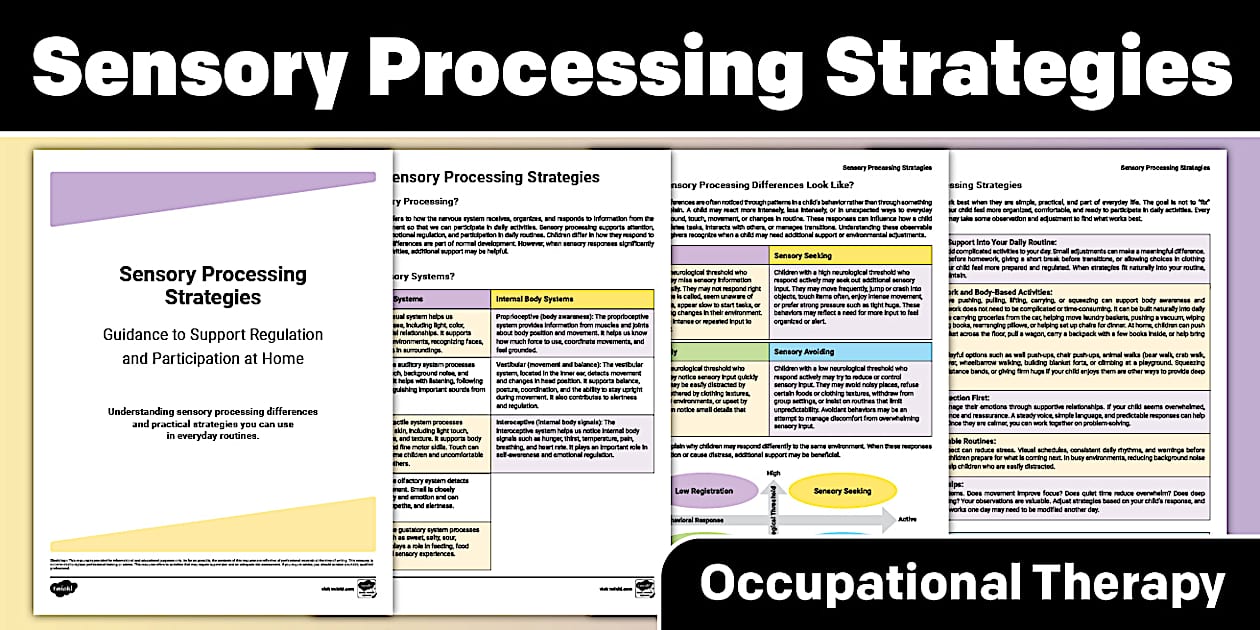 Sensory Processing Strategies Handout for Parents: Practical Tips to ...