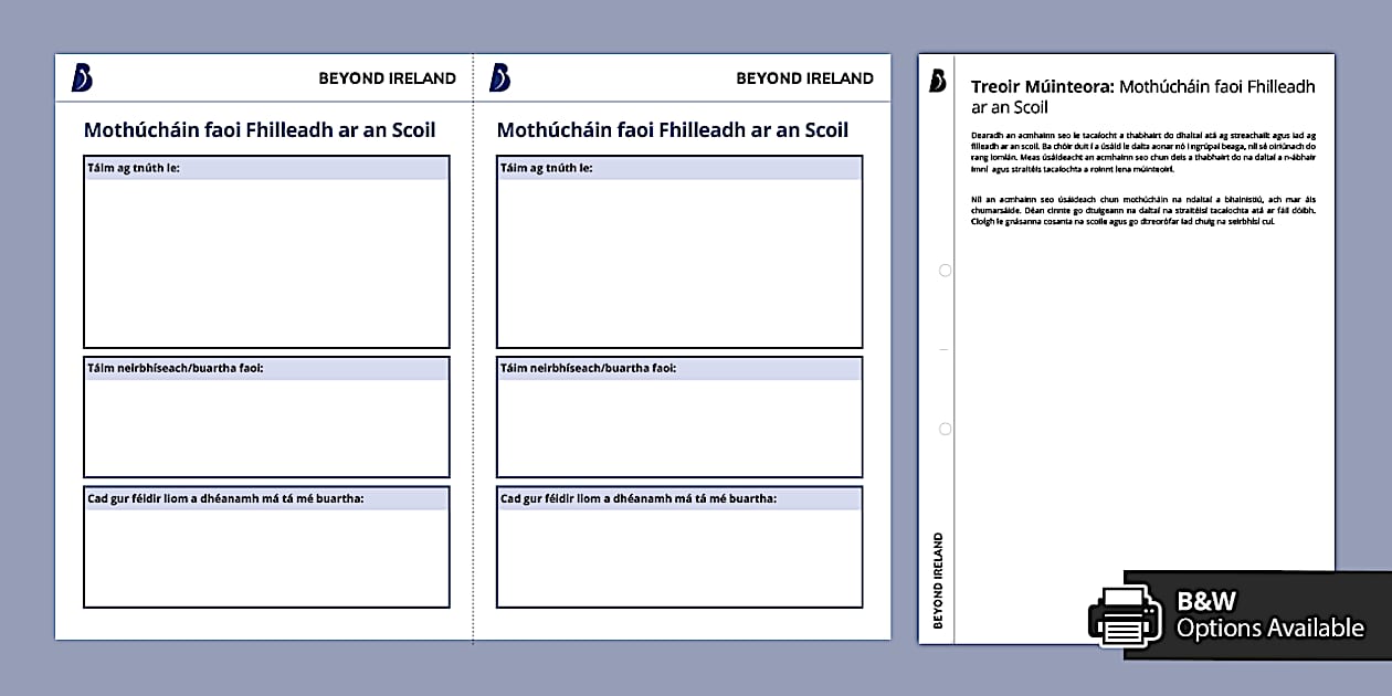 Mothúcháin faoi Fhilleadh ar an Scoil (teacher made)