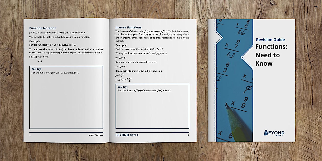 Functions Revision Guide (teacher made) - Twinkl
