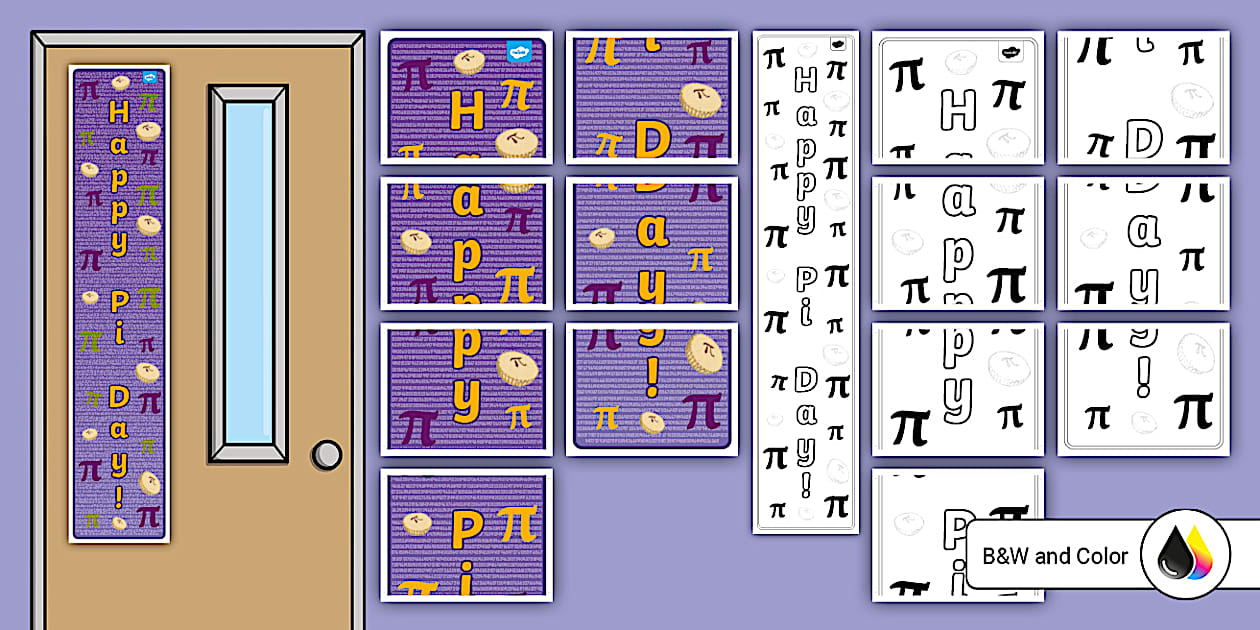 Happy Pi Day! Vertical Door Banner