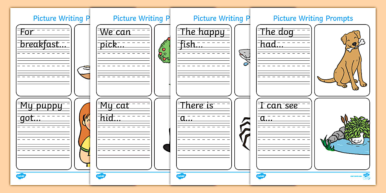 Simple Sentence Writing Picture Prompts | Worksheets