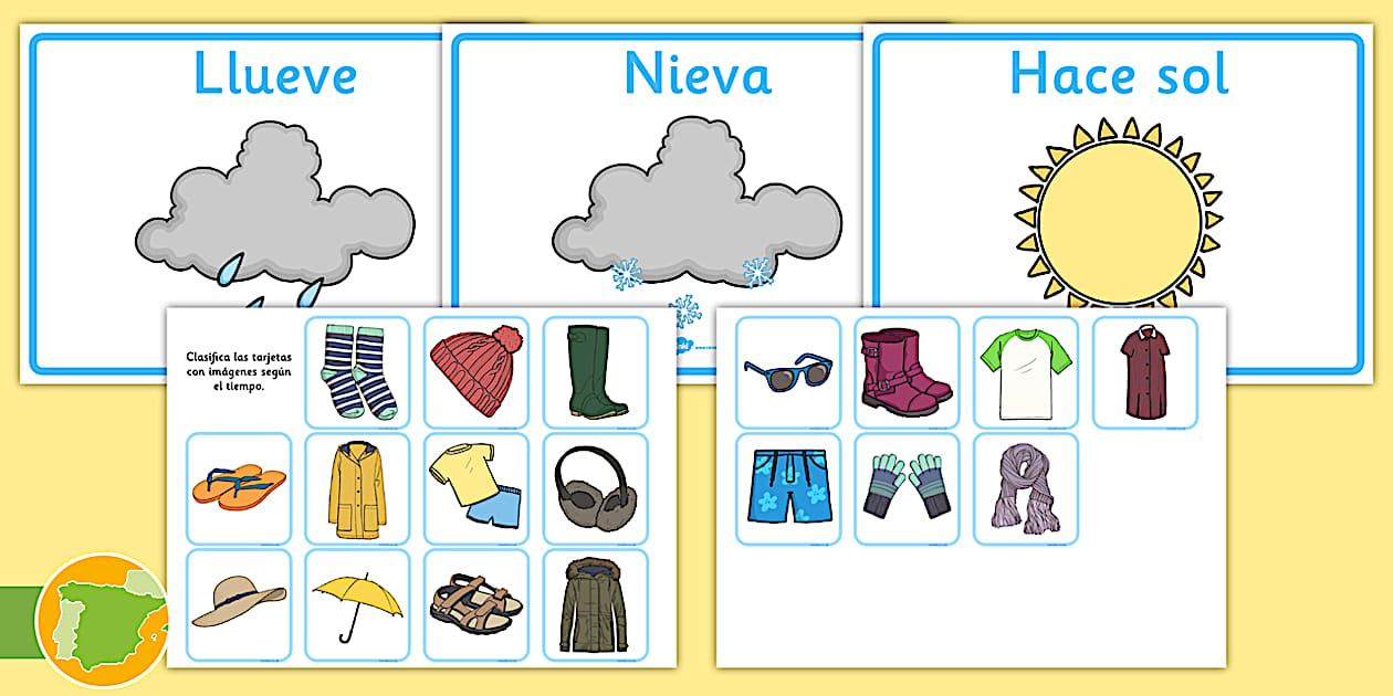 Juego de clasificar ropa según el tiempo (teacher made)