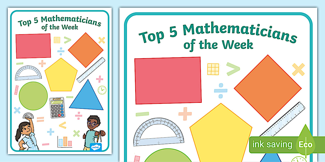 Top 5 Mathematicians of the Week Display Pack (teacher made)