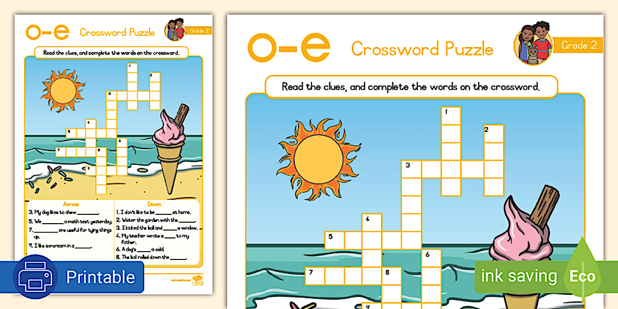 Grade 2 Phonics Crossword o_e (teacher made) - Twinkl