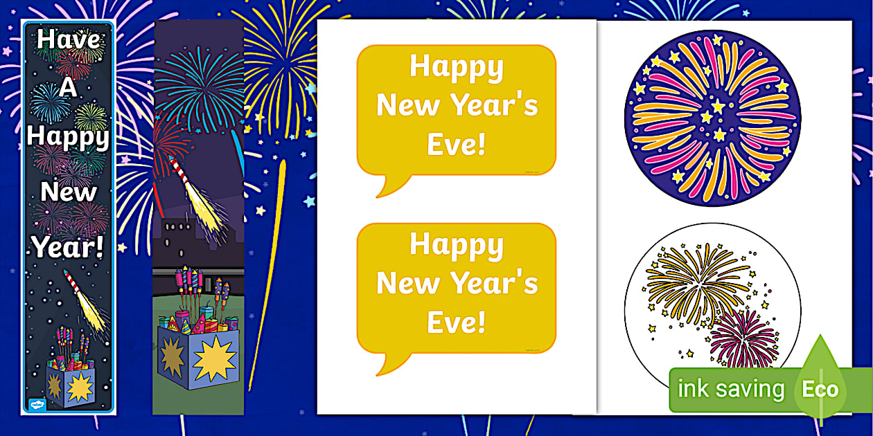 New Year Door Decorations Pack | Resources | Twinkl