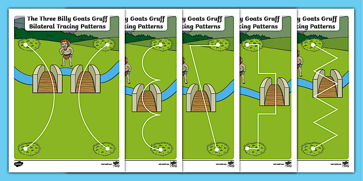 Three Billy Goats Gruff Bilateral Coordination Activity Mats