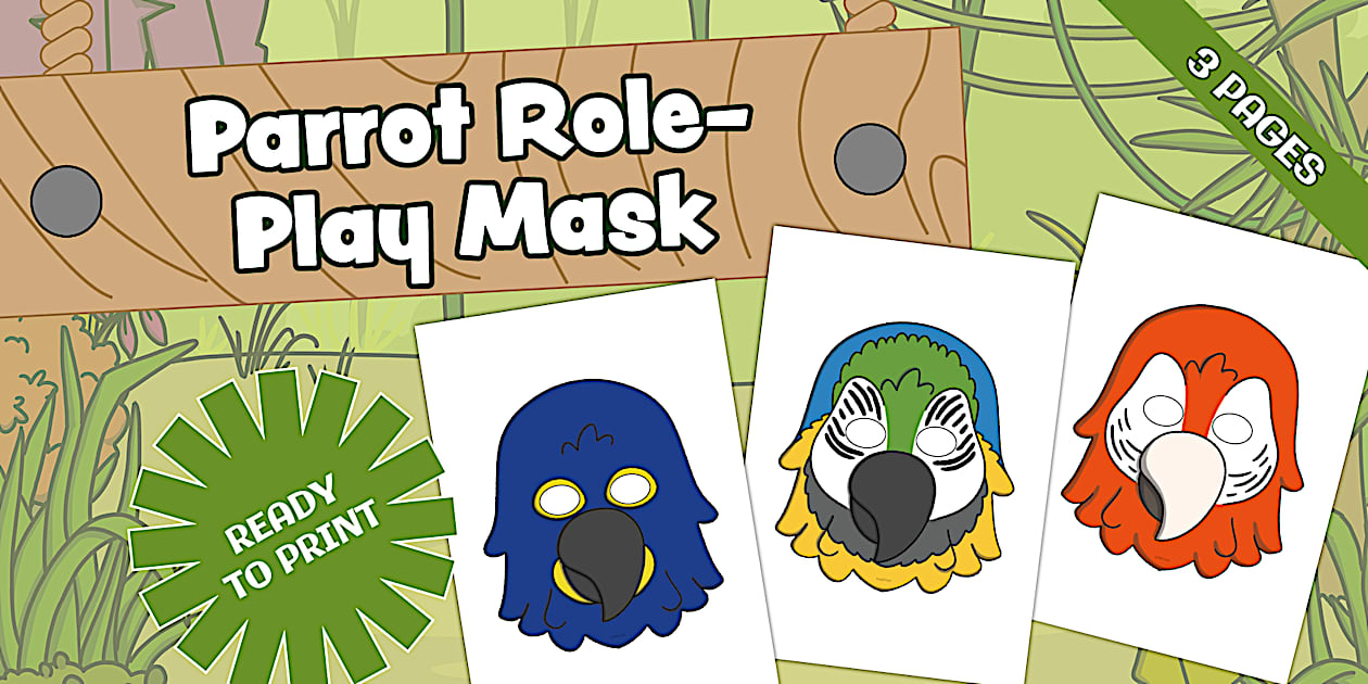 Parrot Role-Play Mask Pack - Twinkl - KS1
