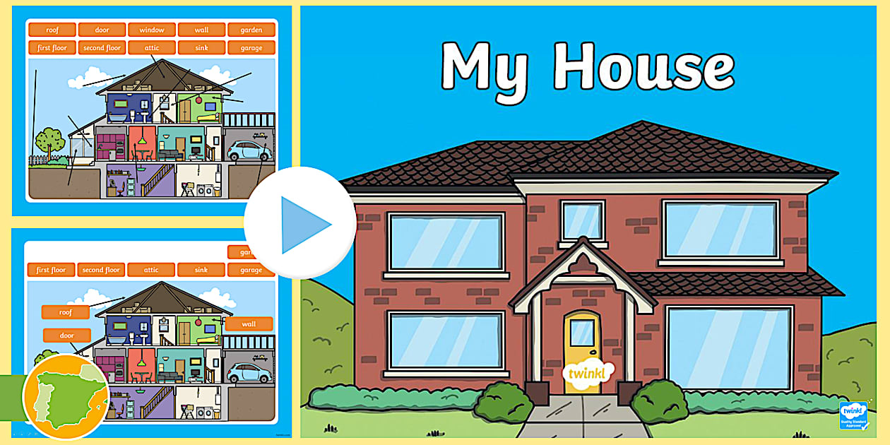 My House Vocabulary PowerPoint Game (profesor hizo) - Twinkl