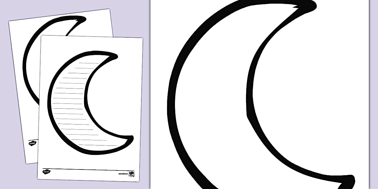 Crescent Moon Writing Template (teacher made) - Twinkl