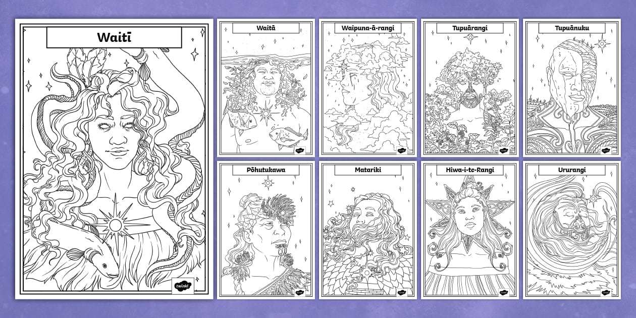 Te Iwa o Matariki Colouring-in Sheets | Twinkl Māori