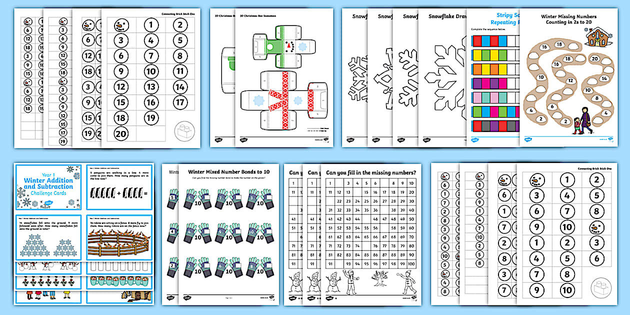 KS1 Snow Day Survival Maths Activity Pack (teacher made)