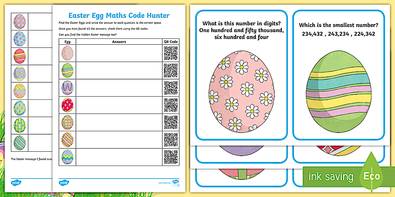 Easter Egg Maths Code Hunter (teacher made) - Twinkl