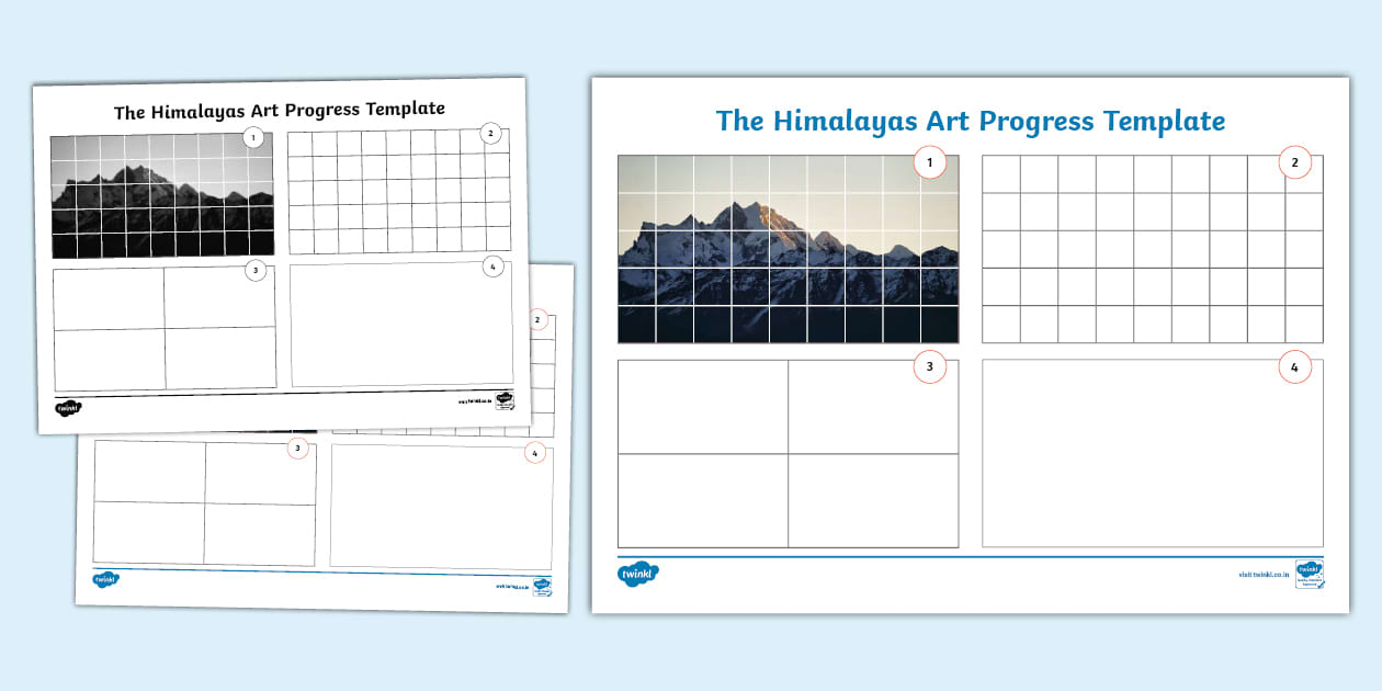 The Himalayas Art Progress Template Teacher Made Twinkl