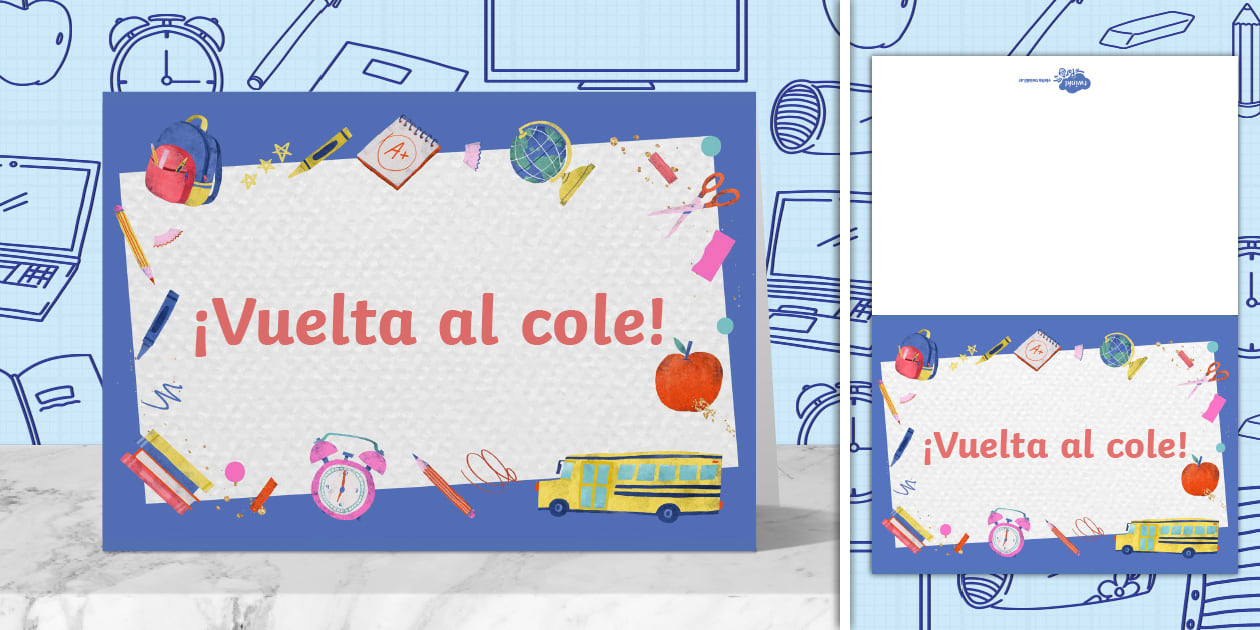 Tarjetas: vuelta al cole - Twinkl