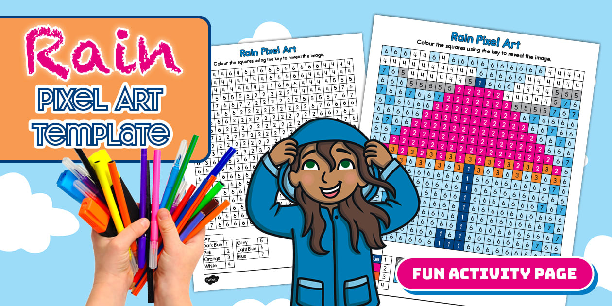 Rain Pixel Art Template