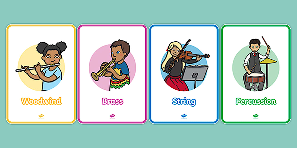 Orchestra Instrument Families (A4) Cards - Music Display Primary Resources