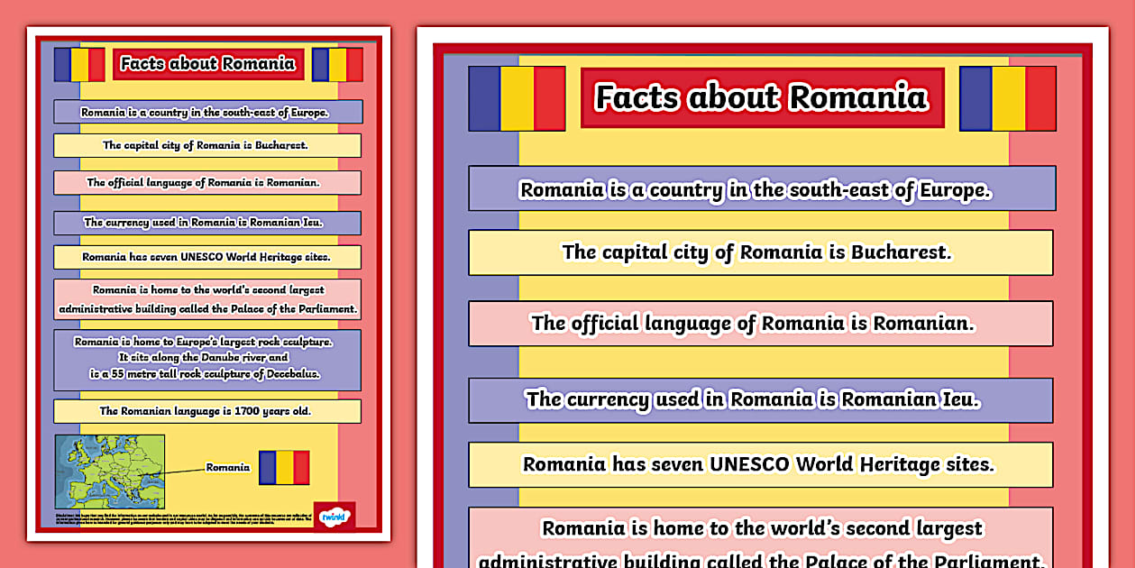 Facts about the Country Romania Display Poster - Twinkl
