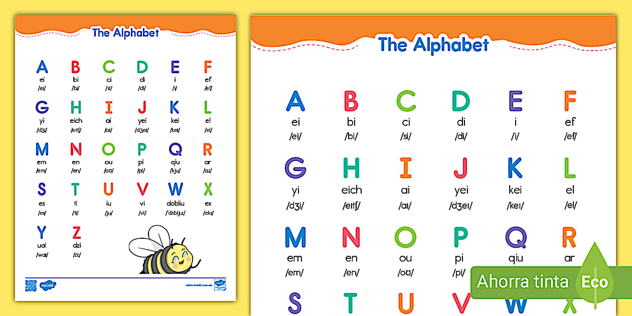 Abecedario en inglés para niños para imprimir - Twinkl