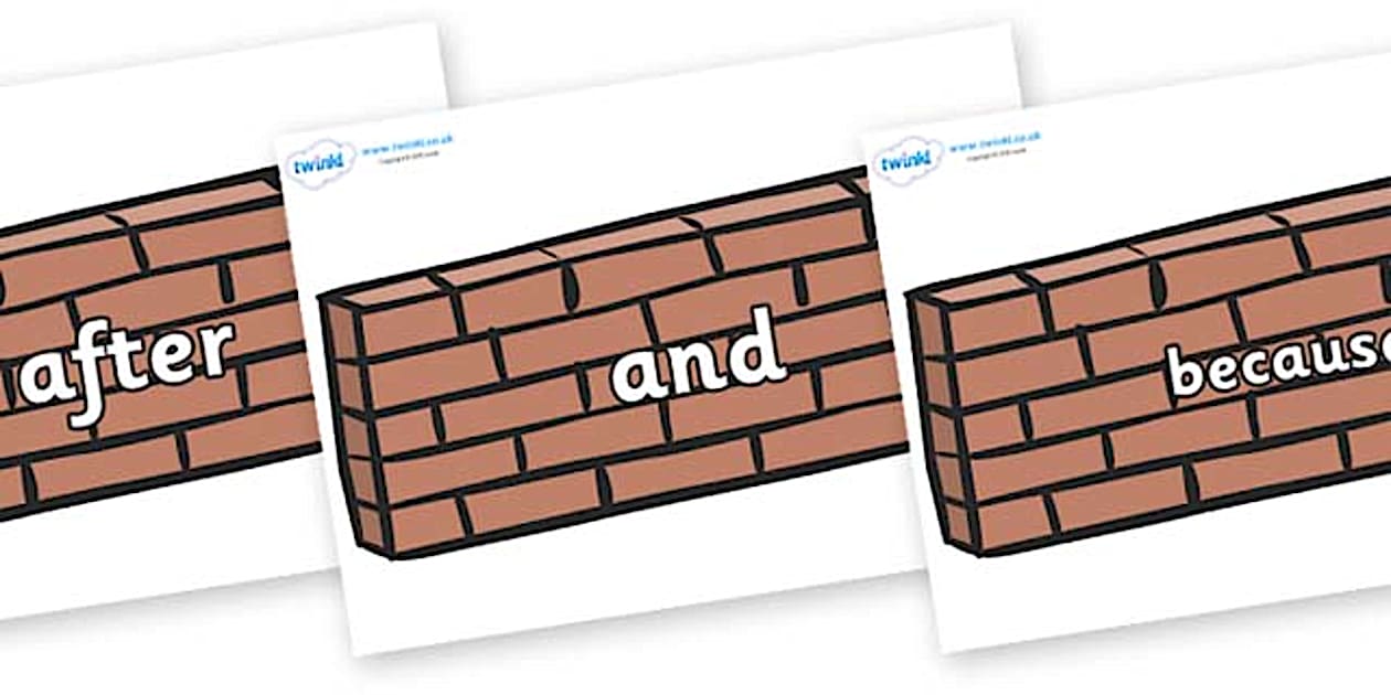 Connectives on Wall (teacher made) - Twinkl