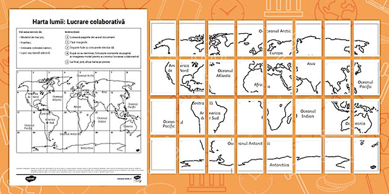 Harta lumii – Proiect de artă colaborativă - Twinkl