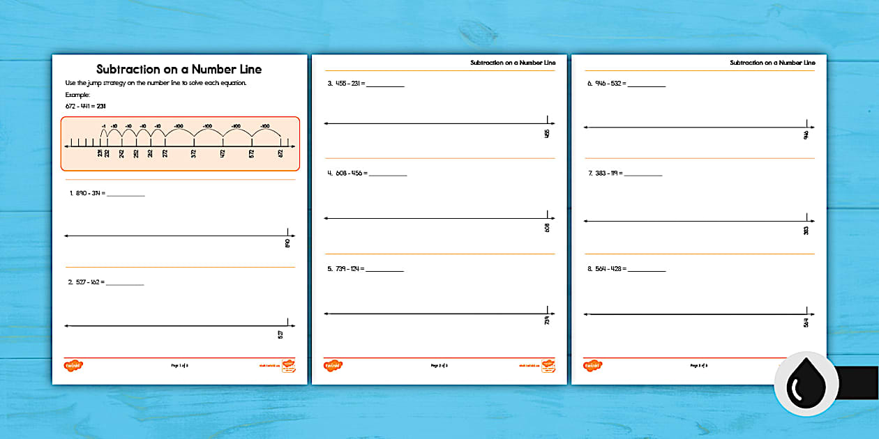 Subtraction Using a Number Line Activity (teacher made)