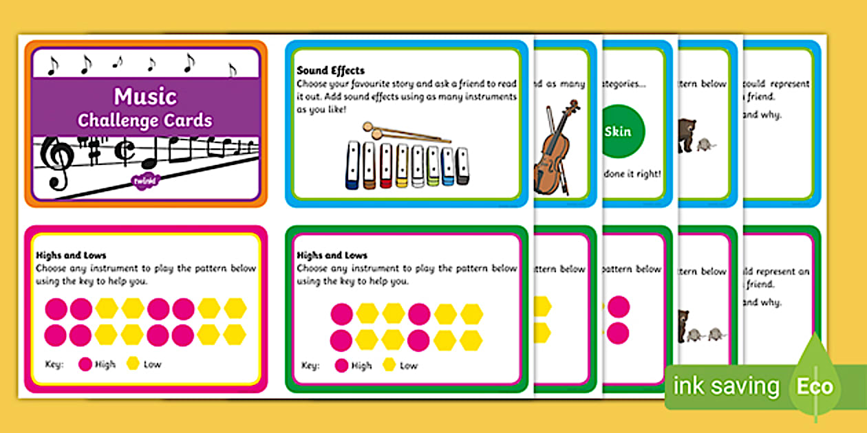 Music Challenge Cards - Years 3-4 - Music - The Arts