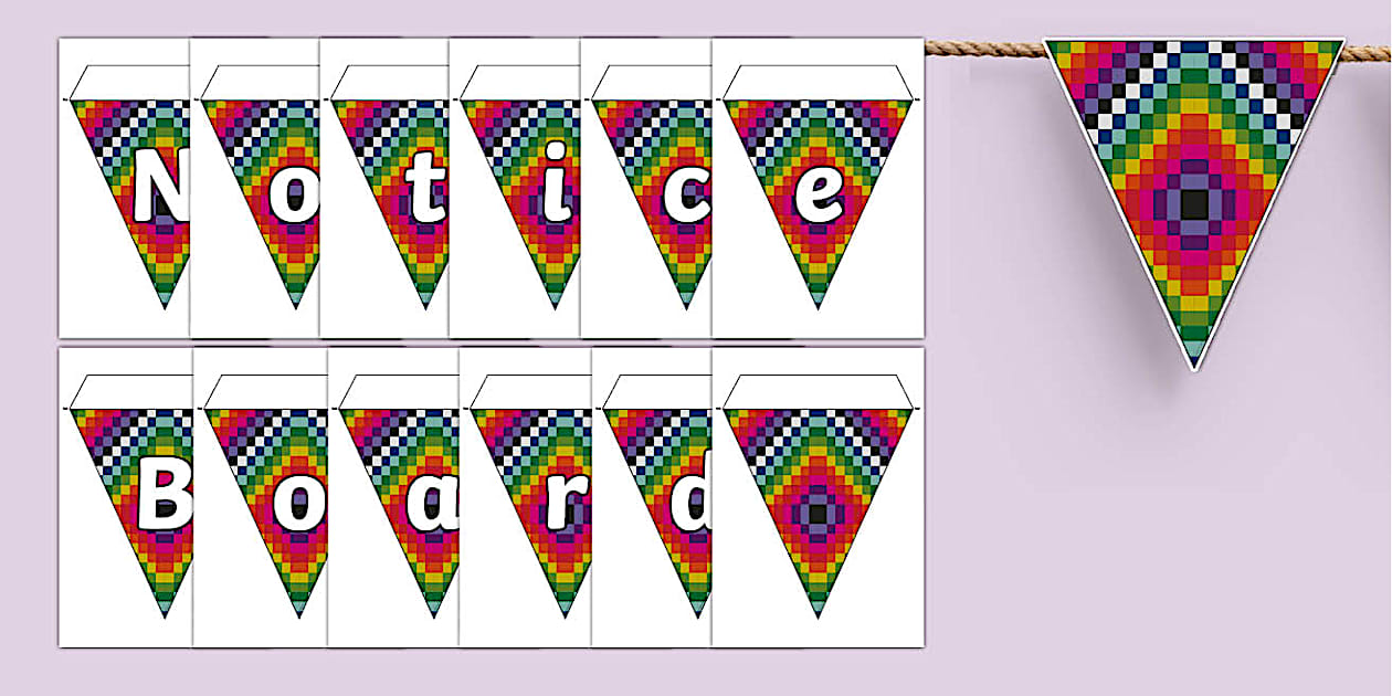 Notice Board Display Bunting (teacher made) - Twinkl