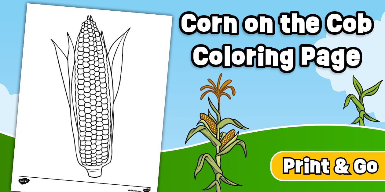 Corn Cob Coloring Page