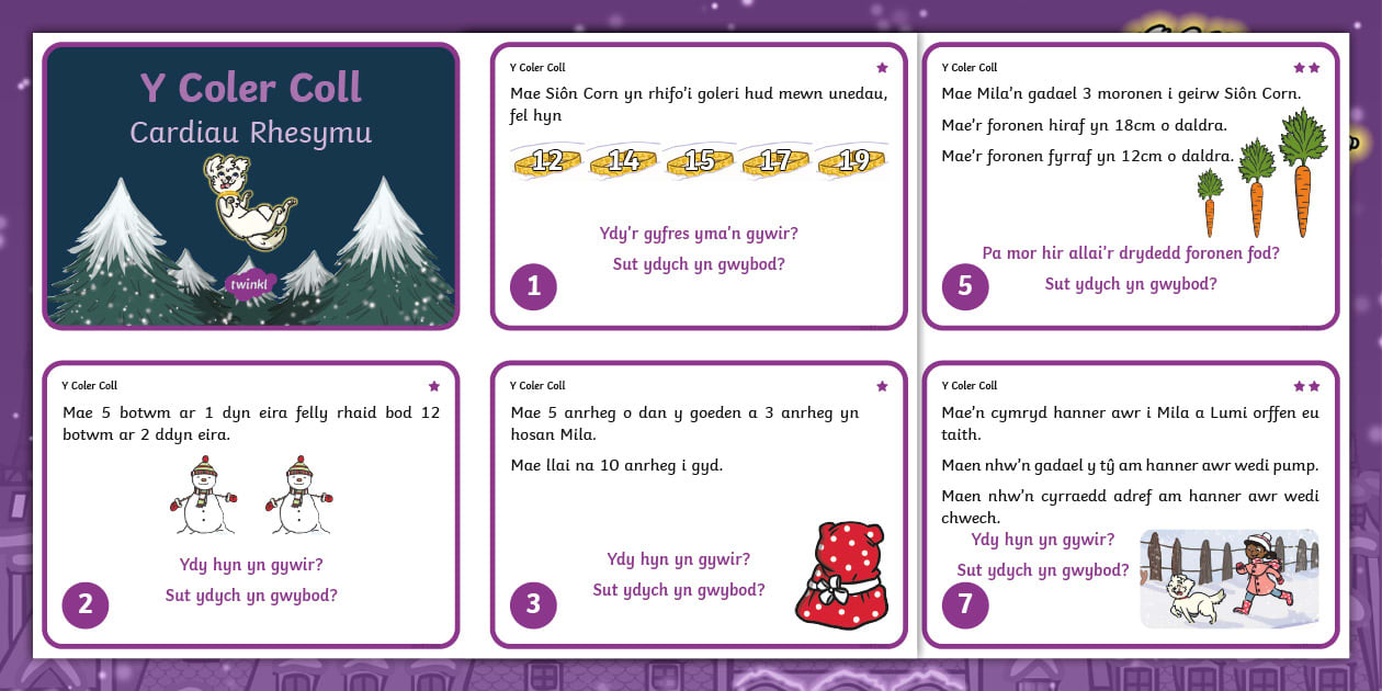 Cardiau Her Rhesymu Gwahaniaethol (teacher made) - Twinkl
