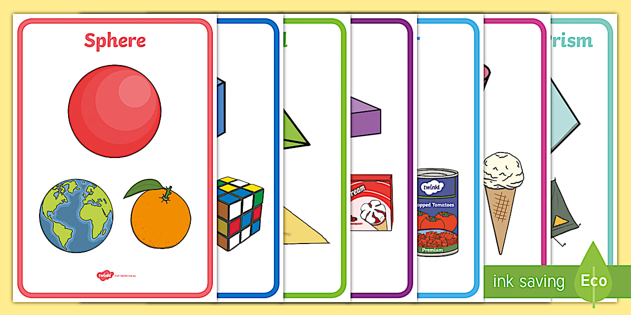 3D Objects Posters With Everyday Examples (teacher made)