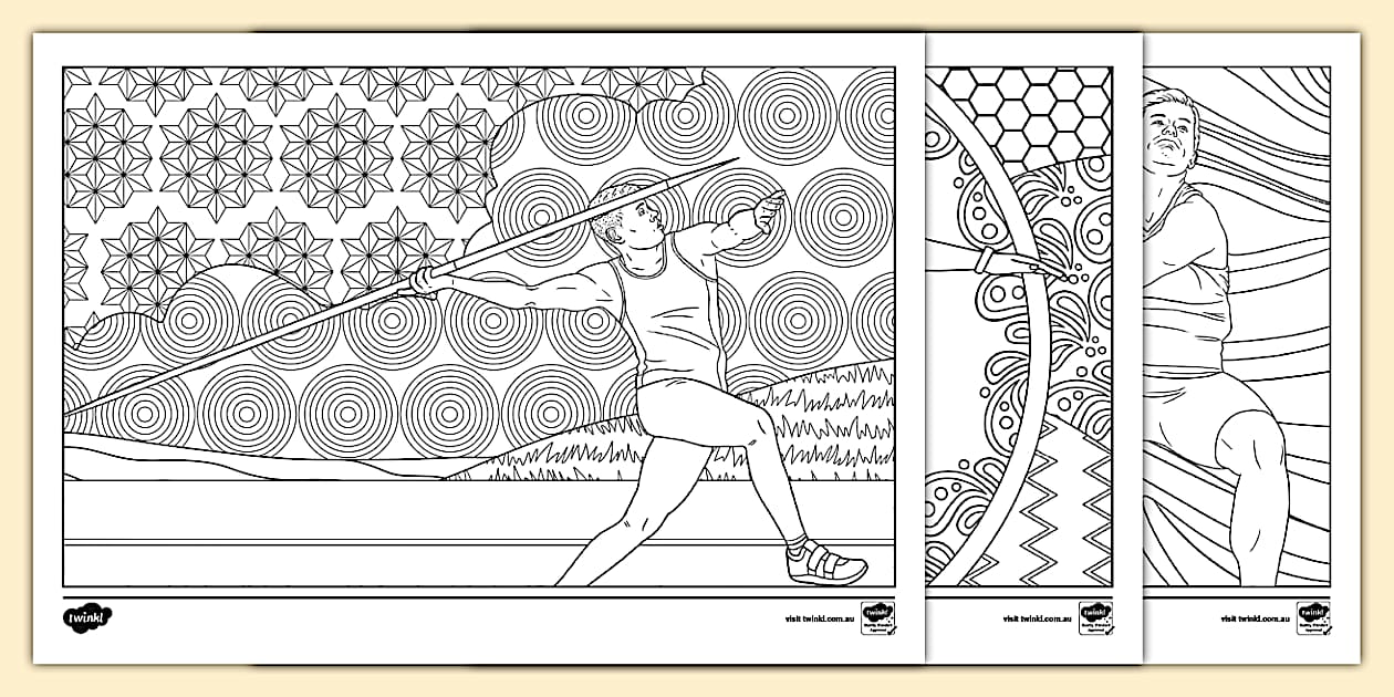 Athletics Mindfulness Colouring Sheets