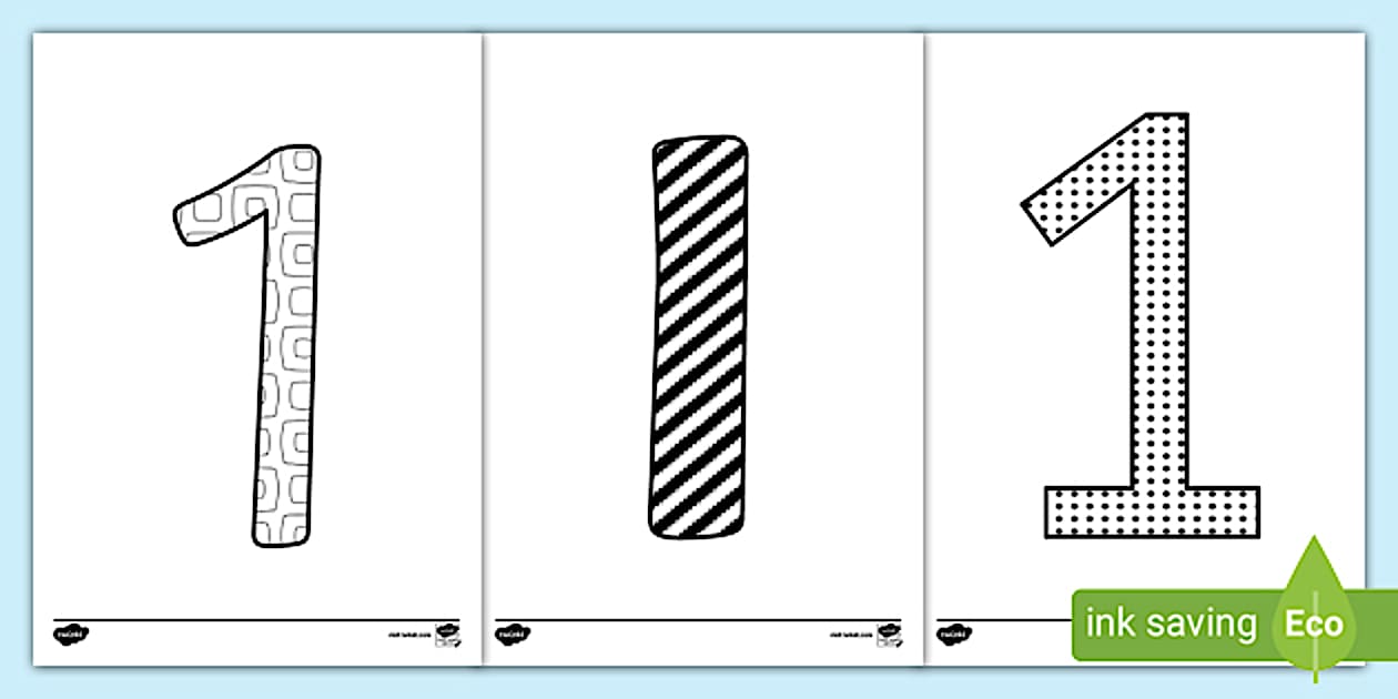 Number 1 Template - Classroom Display - Educational Resource