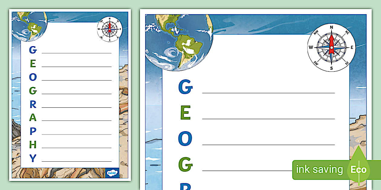 Geography Acrostic Poem Template (teacher made) - Twinkl