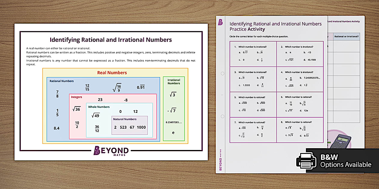 Classifying Rational and Irrational Numbers Activity