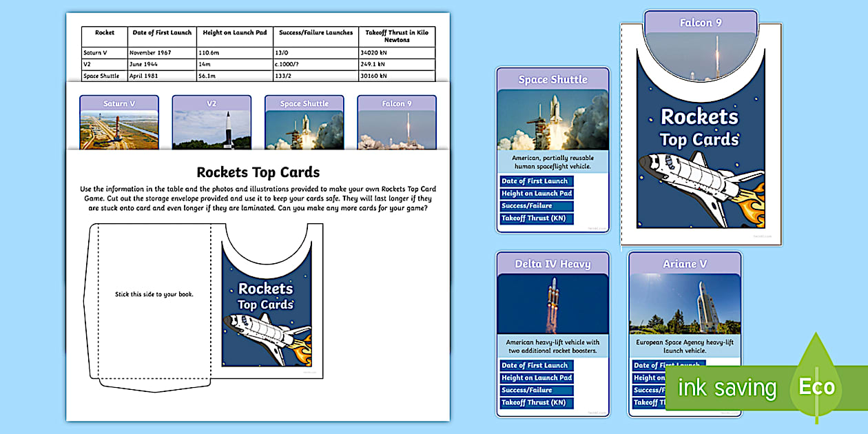 Rockets Top Card Game (teacher made) - Twinkl