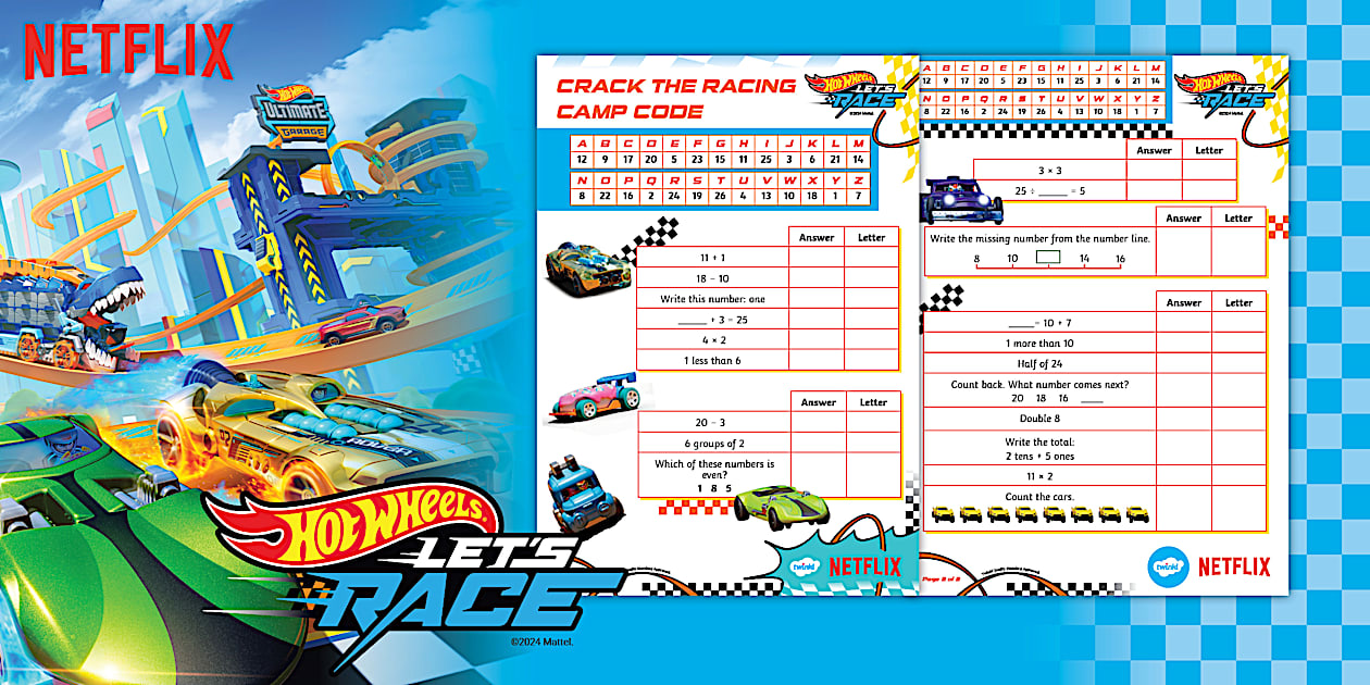 👉 Hot Wheels: Maths Code Breaker Activity [Ages 5-7]