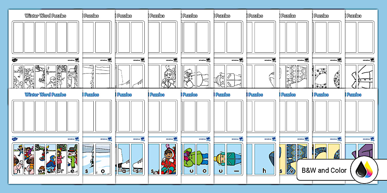 Winter Word Puzzles (Teacher-Made) - Twinkl