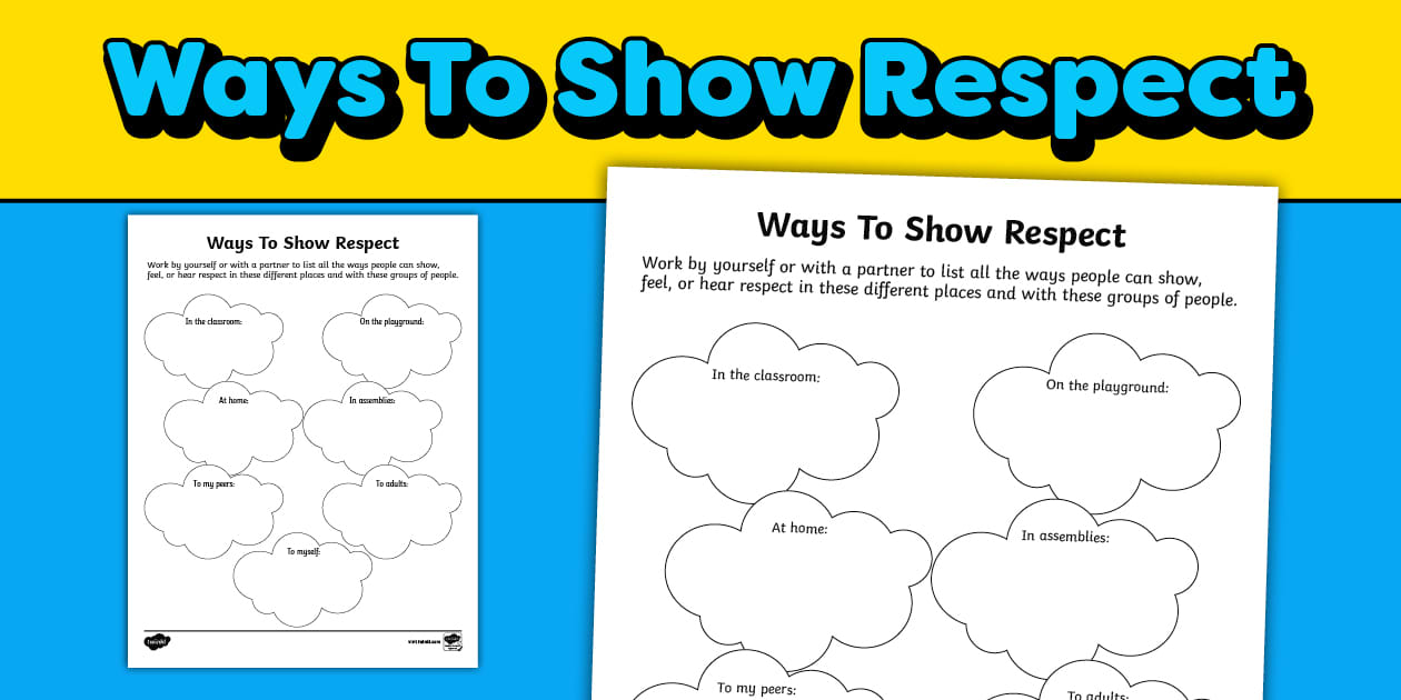 Ways To Show Respect Worksheet