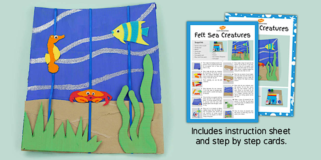 Felt Sea Creatures Picture Craft Instructions