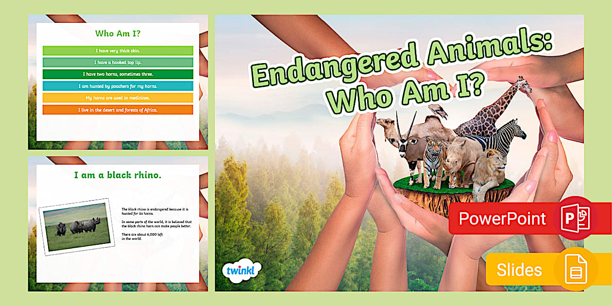 Endangered Animals Who Am I? PowerPoint & Google Slides