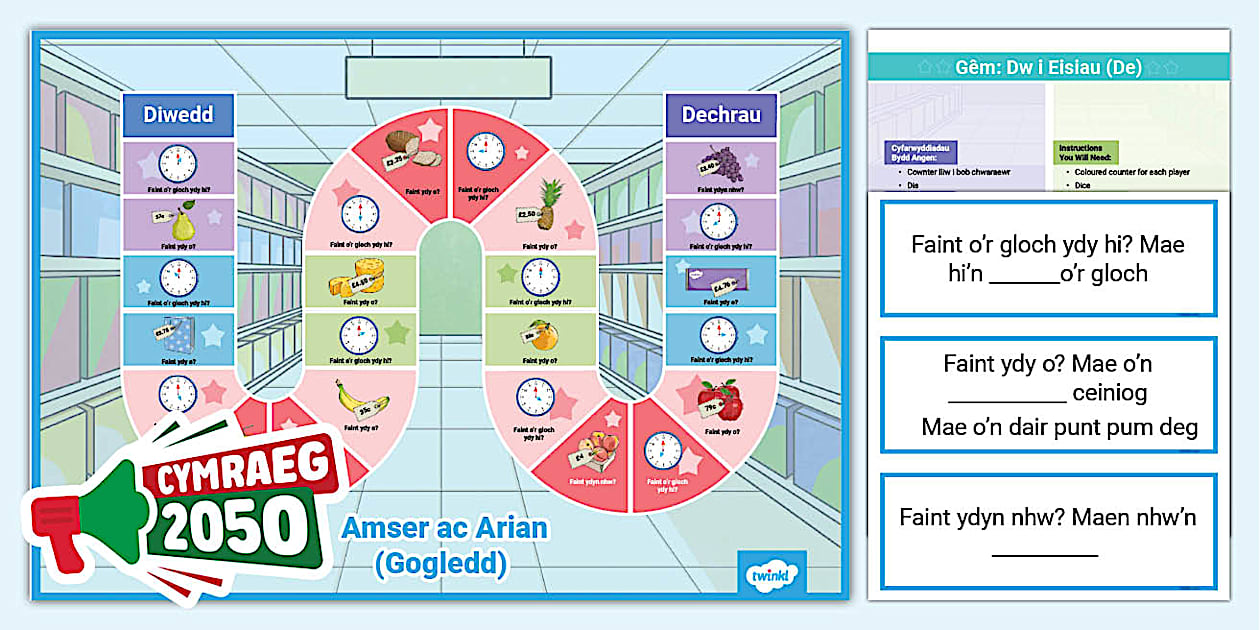 Gêm Amser ac Arian (Gogledd) (teacher made) - Twinkl