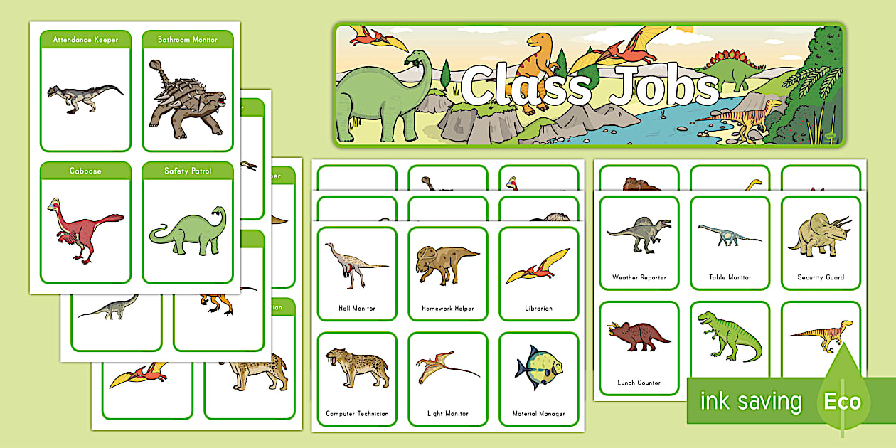 Dinosaur Classroom Jobs Pack | Dinosaur Day | Twinkl USA
