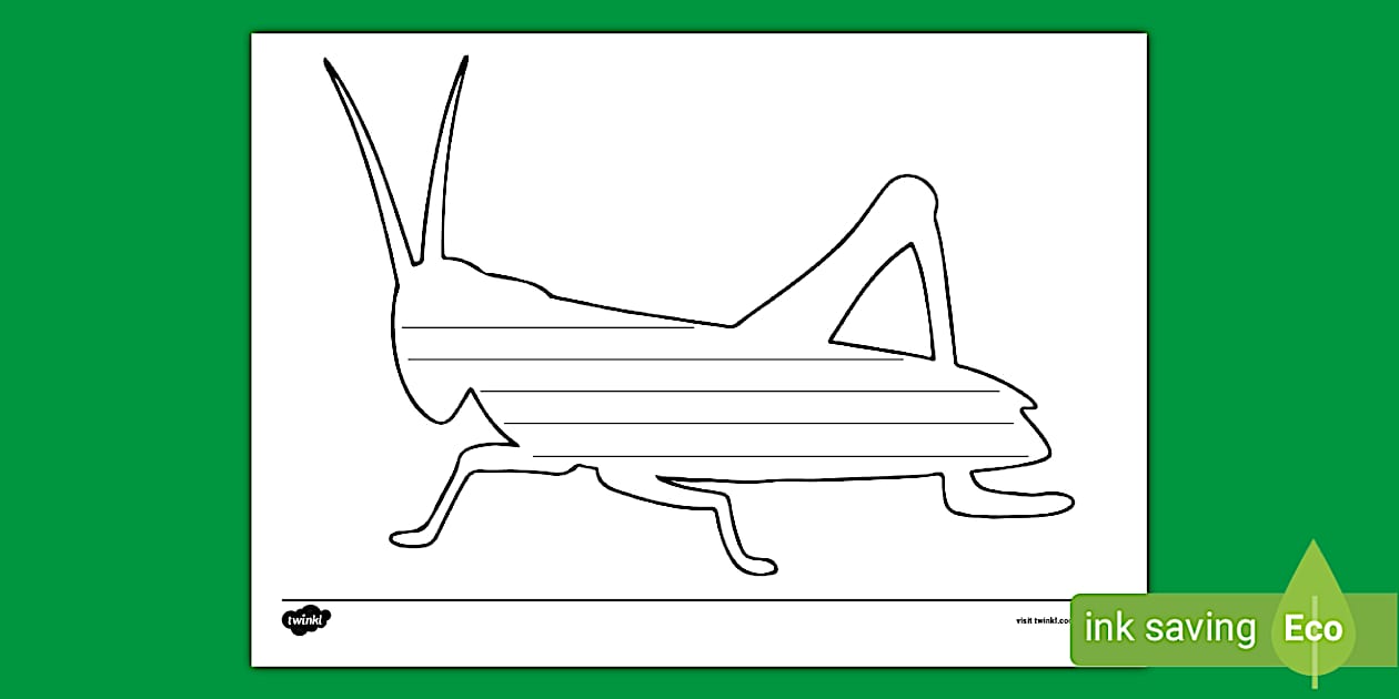 Grasshopper Writing Template (teacher made) - Twinkl