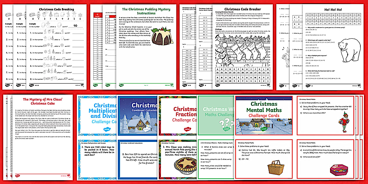 Christmas Maths Year 3 Activity Pack