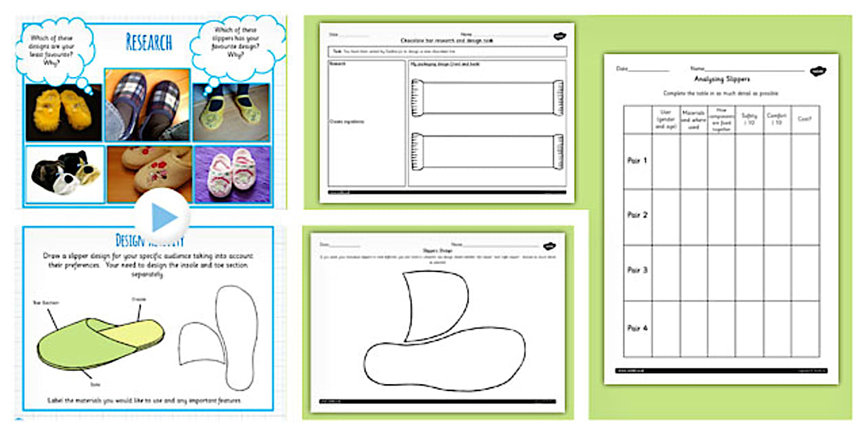 Slipper Project Research and Design Teaching Pack - Twinkl