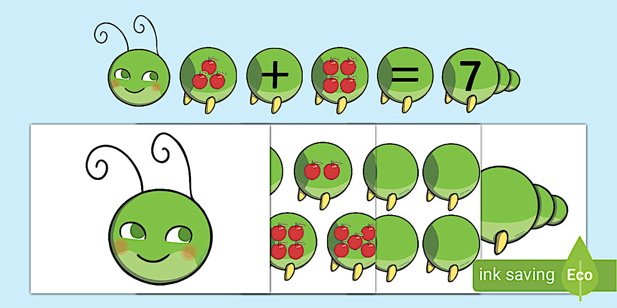 Caterpillar Addition Up to 10﻿ (Teacher-Made) - Twinkl