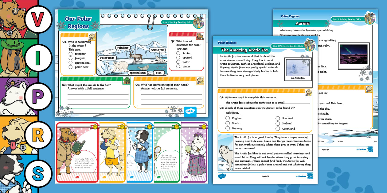 KS1 Polar Regions: Focused Reading Skills Comprehension Pack