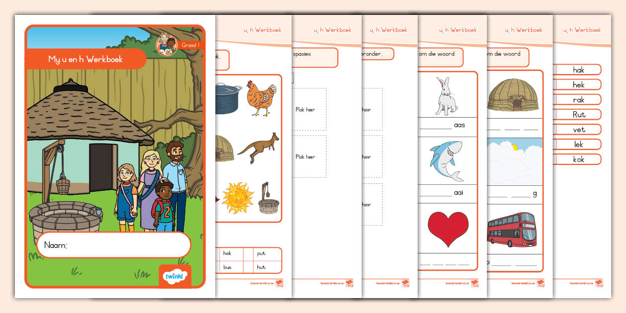 Graad 1 Klanke Werkboek u, h (teacher made) - Twinkl